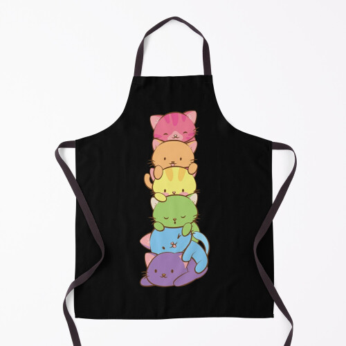 LGBT Gay Pride Flag Kawaii Rainbow Cats Grill Aprons for Kitchen BBQ ...
