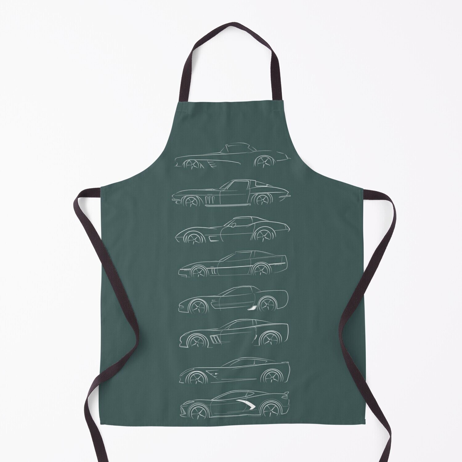 Evolution of the corvette - profile white Grill Aprons for Kitchen BBQ ...
