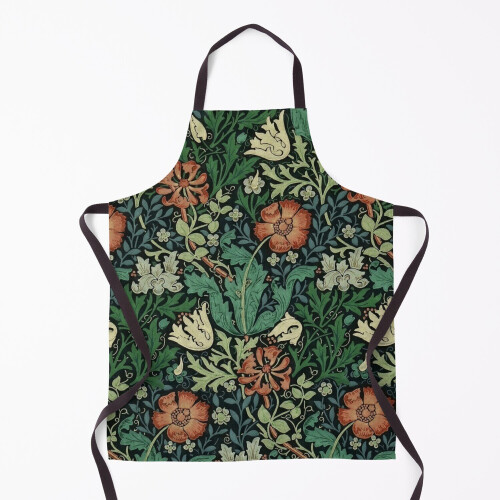 William Morris Compton Floral Art Nouveau Pattern Grill Aprons for ...