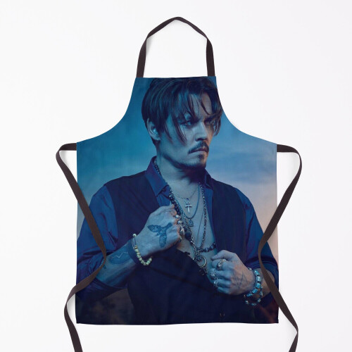 Wallpaper Johnny Depp Art Grill Aprons for Kitchen BBQ Chef on OnBuy