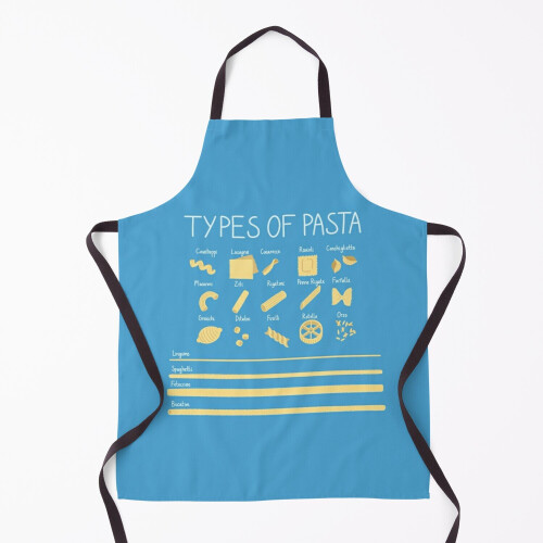 Types of Pasta Diagram (Blue) Grill Aprons for Kitchen BBQ Chef on OnBuy