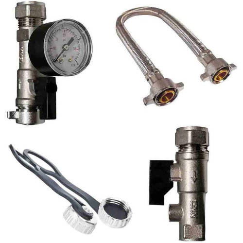 Altecnic Remote Filling Loop with Gauge Straight with Lever Check Valve ...