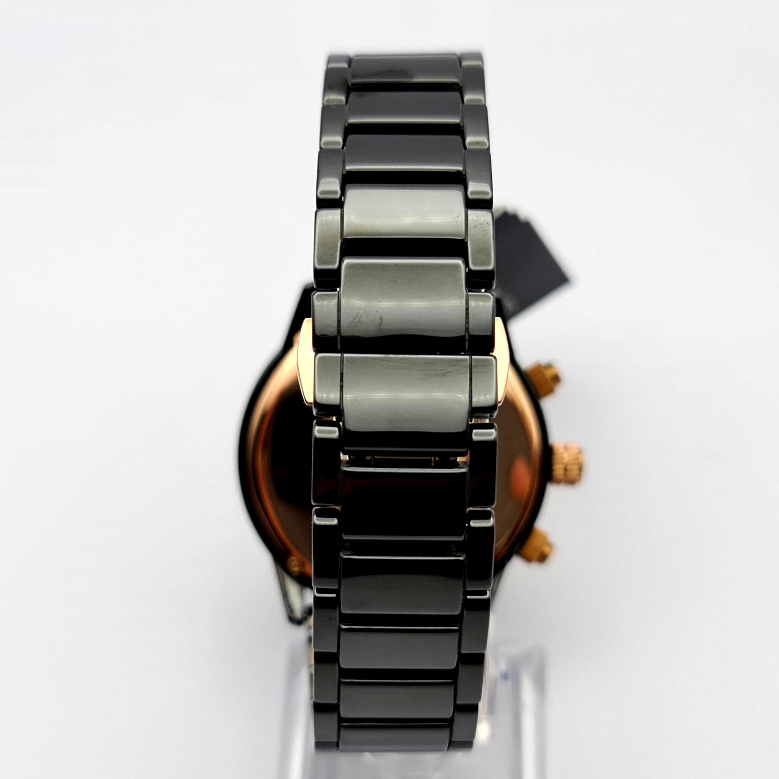 NEW EMPORIO ARMANI AR70002 MEN'S WATCH BLACK CERAMICA ROSE GOLD CHRONO ...