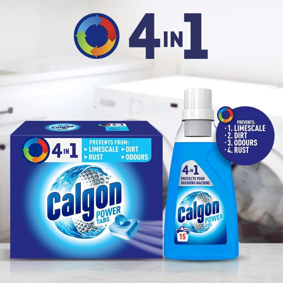 Calgon 4-in-1 Water Softener Tablets Washing Machine Cleaner Removes ...