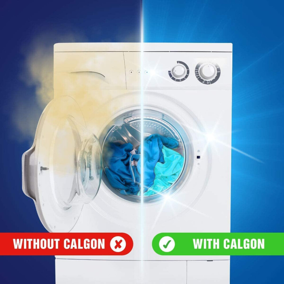 Calgon 4-in-1 Water Softener Tablets Washing Machine Cleaner Removes ...