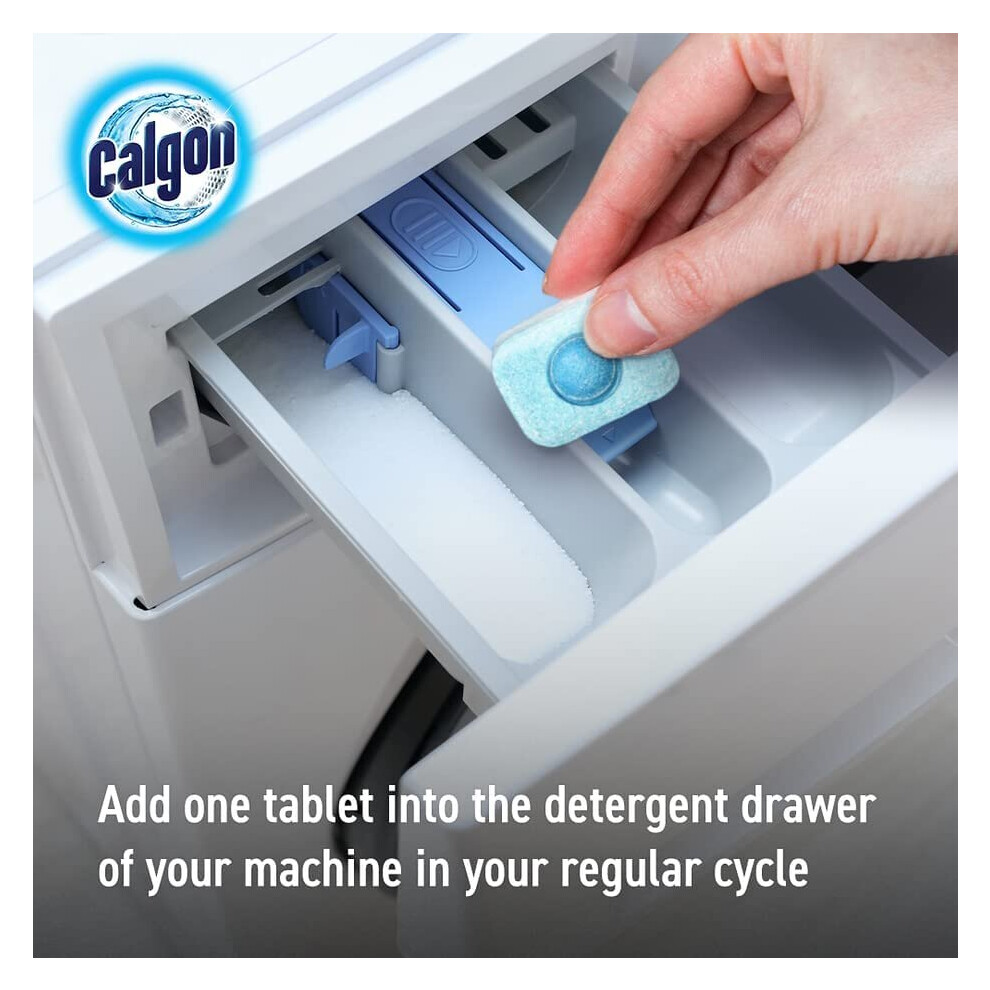 Calgon 4-in-1 Water Softener Tablets Washing Machine Cleaner Removes ...