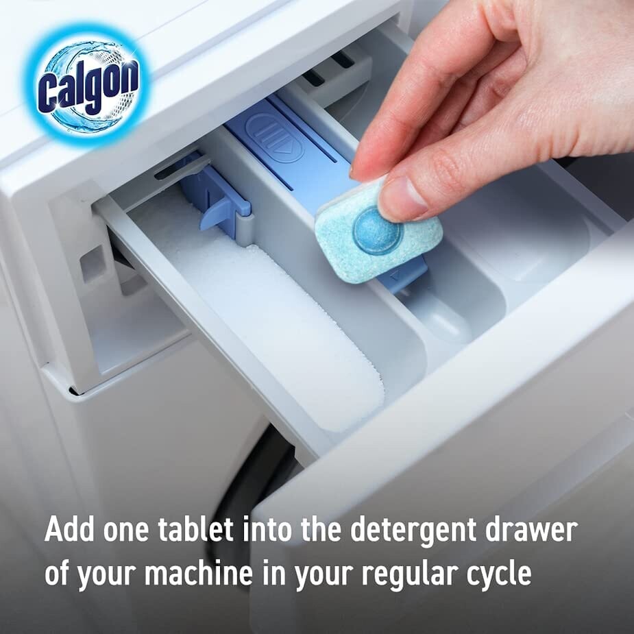 Calgon 4-in-1 Water Softener Tablets Washing Machine Cleaner Removes ...