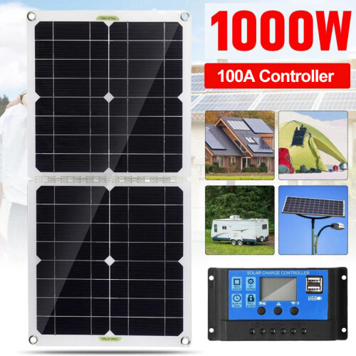 1000W Solar Panel kit 100A battery Charger Controller Caravan Van Boat ...