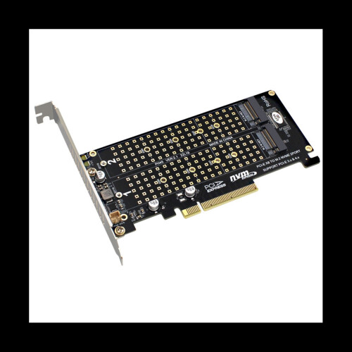 PCI-E X8 X16 Double Disk Transfer Card NVME M.2 MKEY SSD RAID Array Expansion Adapter ...