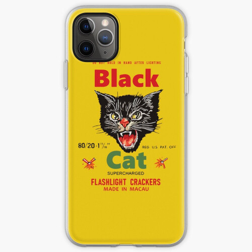 Phone Case Vintage Black Cat Flashlight Crackers for iPhone Samsung 14 ...