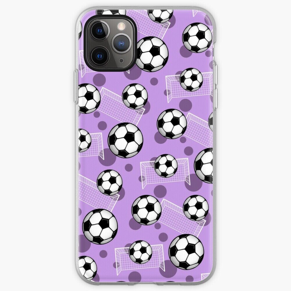 Phone Case Soccer Ball and Goal Purple Pattern Purple Soccer for iPhone ...