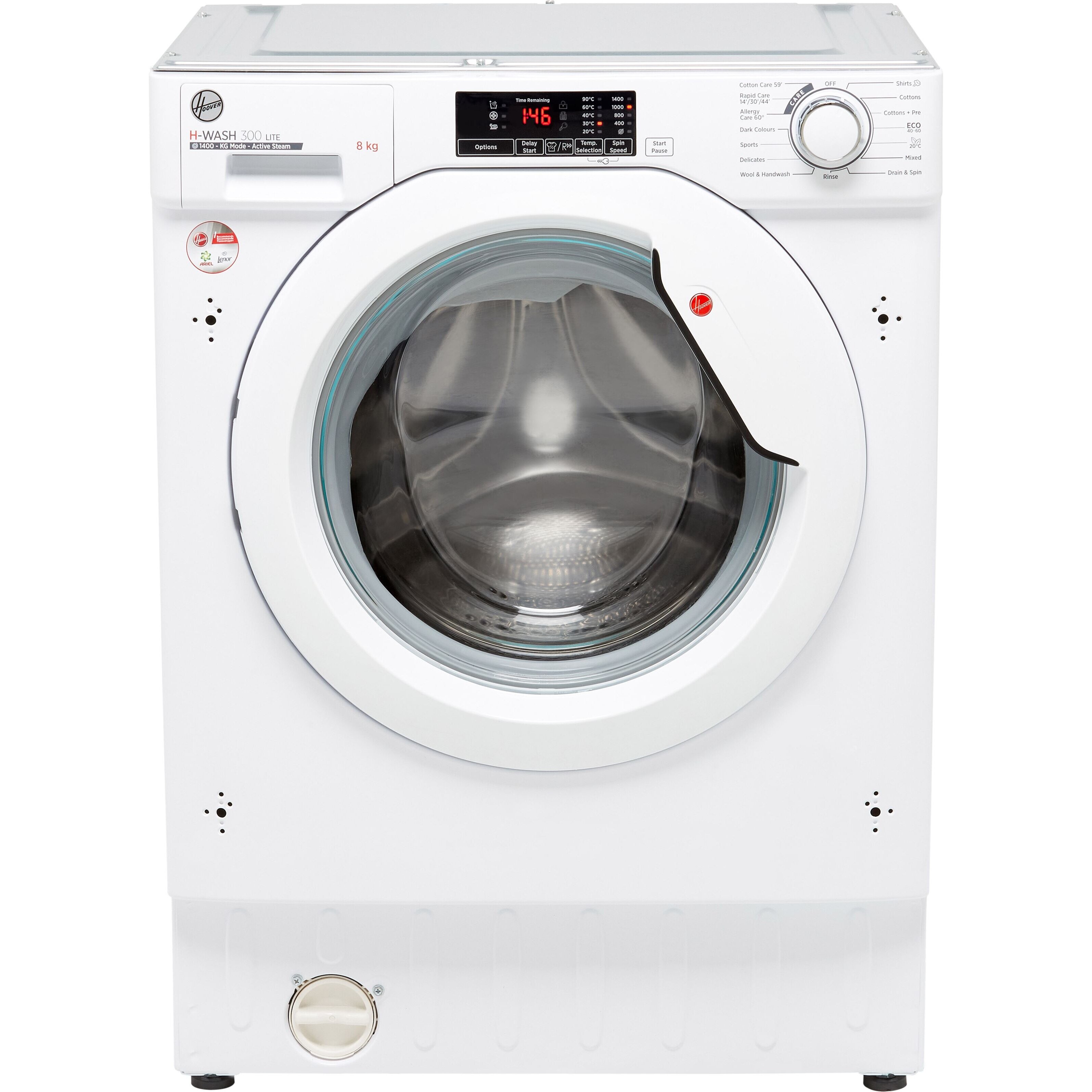 Hoover H-WASH 300 HBWS48D1W4 Integrated 8kg Washing Machine with 1400 ...