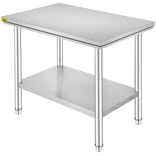 VEVOR Stainless Steel Kitchen Work Bench Commercial Prep Table 900x600 ...