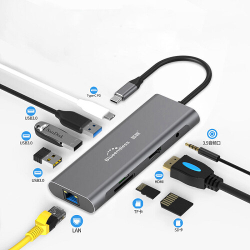 Blueendless 9 In 1 USB C Hub Docking Station Adapter With 3 * USB 3.0 ...
