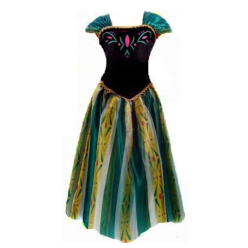 (S) Womens Frozen Anna Cosplay Fancy Dress Up Costume Princess Birthday ...