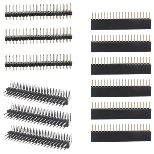 12PCS 40 Pin GPIO Header Kit 20X2 Pins Right Angle GPIO Header Socket ...