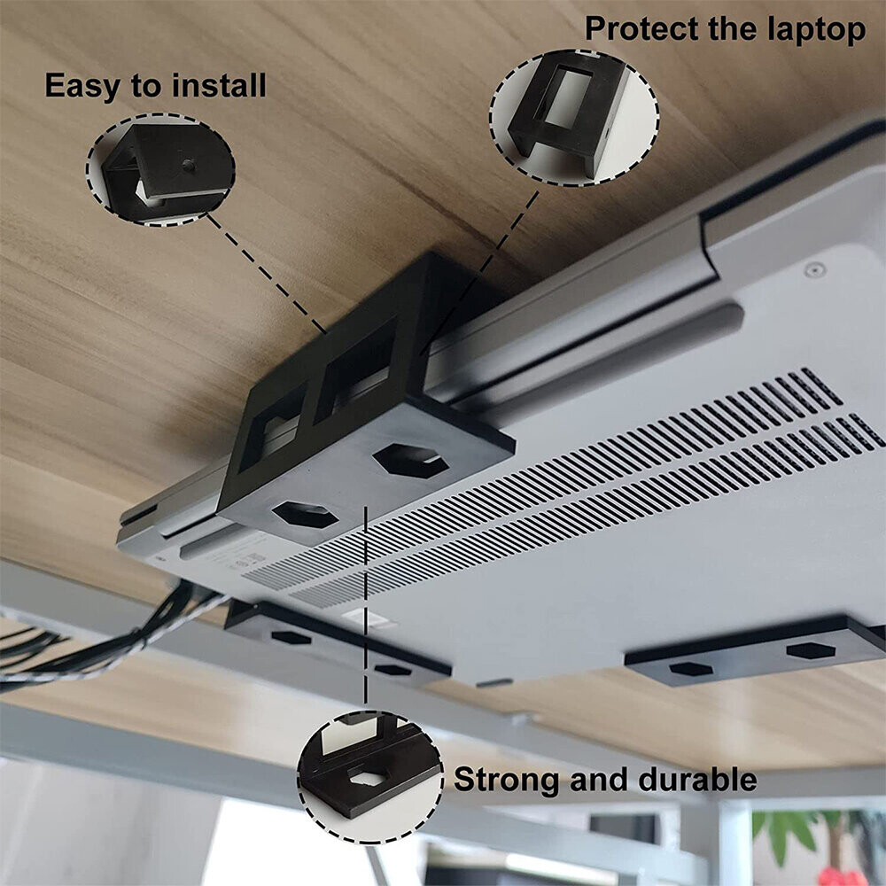 3 Pcs Plastic Under Desk Laptop Holder Mount with Screw,Under Desk ...