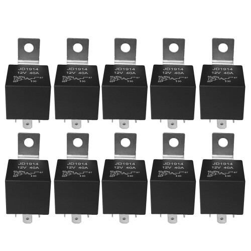 10 Pcs 5 Pin 12V Relay Switch (SPDT) (30/40 Amp) 12 Volt Automotive Relay for Automotive Fans on ...
