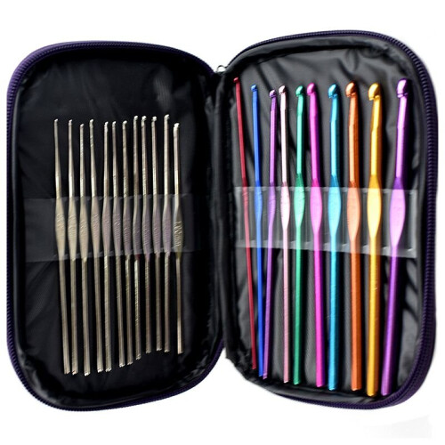 22 Aluminium Crochet Hooks for Knitting Crafts with Case on OnBuy