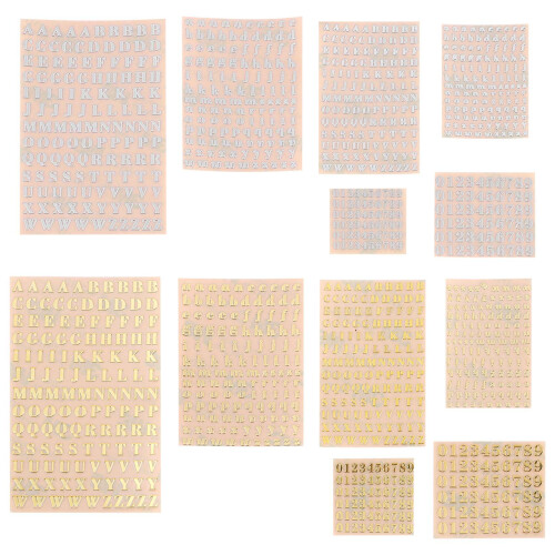 12 Sheets Resin Stickers, Small Alphabet Number Stickers for Resin Art ...