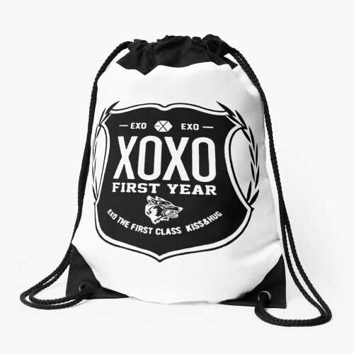 Drawstring Bag EXO XOXO Crest (Black Version) Sport Gym Shoe Backpack ...