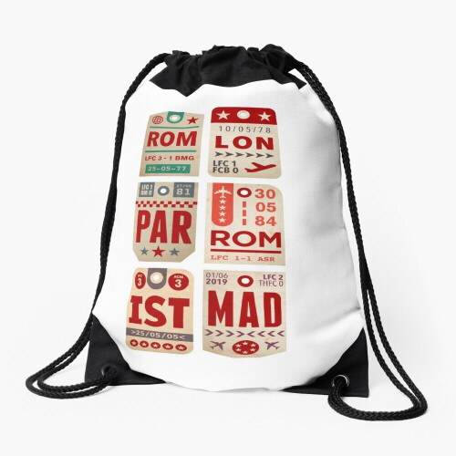 Drawstring Bag Conquerors of Europe: LFC European Cup Wins as vintage ...