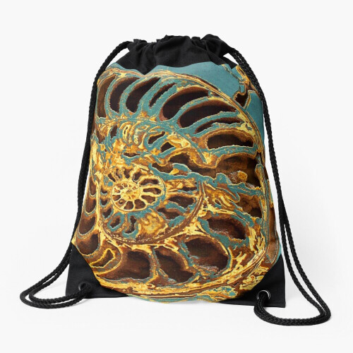 Drawstring Bag Gold Turquoise Sport Gym Shoe Backpack on OnBuy