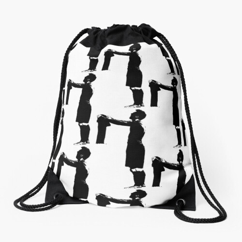 Drawstring Bag Lionel Messi against Bernabeu Sport Gym Shoe Backpack on ...