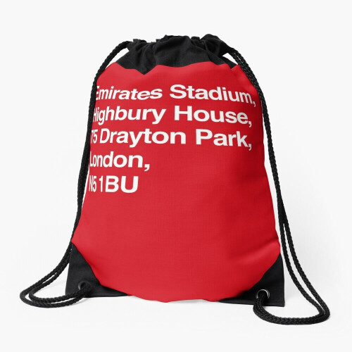Drawstring Bag Arsenal football club stadium address Sport Gym Shoe ...