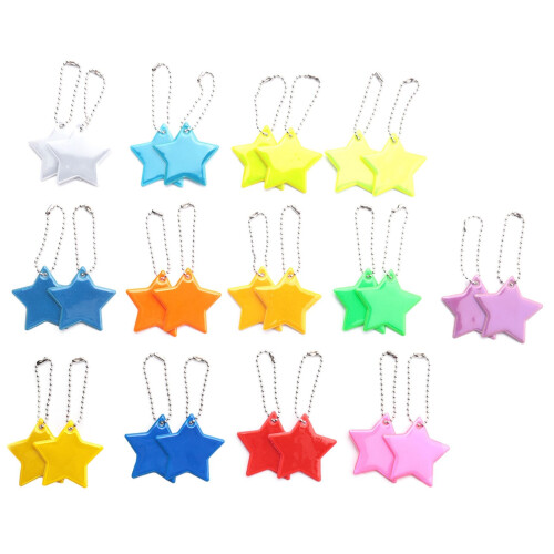 26 Pieces Children's Safety Reflector Pendant,Star Safety Reflector for ...