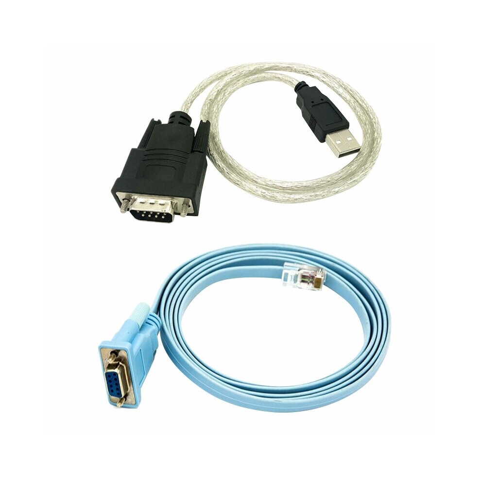 RJ45 Network Cable Serial Cable Rj45 to DB9 and RS232 to USB (2 in 1 ...