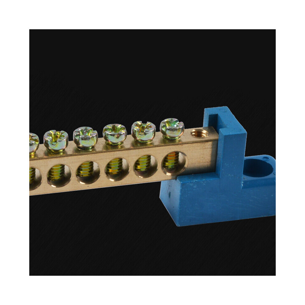 Terminal Block Blue Terminal Bus Bar 10 Positions Screw Brass Terminal ...
