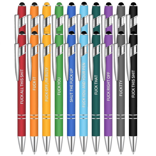 20Pcs Office Funny Ballpoint Motivational Rude Quotes Pen Vibrant ...