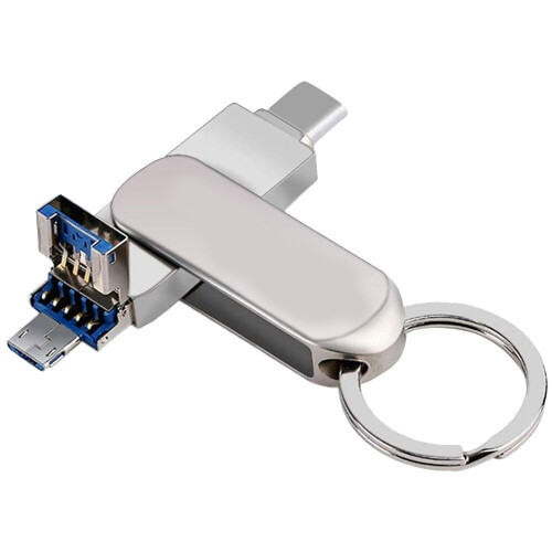 3 in 1 USB Flash Drive TYPE-C+-USB+USB3.0 Mini Metal Memory Stick U ...