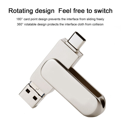 3 in 1 USB Flash Drive TYPE-C+-USB+USB3.0 Mini Metal Memory Stick U Disk Memory Card(64GB) on OnBuy