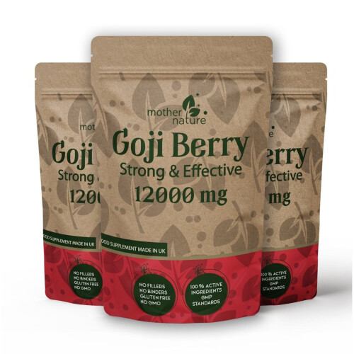 Goji Berry Capsules 500mg High Potency 20:1 Natural Supplement Lycium ...