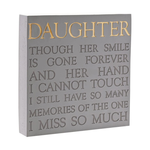 Memorial Square Plaque Daughter Remembrance Graveside Resin Ornament on ...