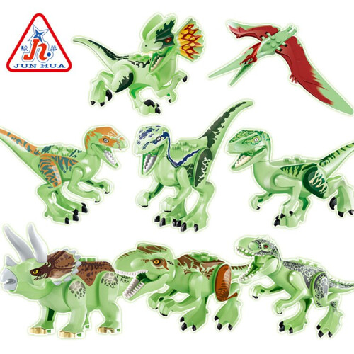 (Style M 8pcs) Large Dinosaur Figure Big Size Indominus T Rex Blocks ...