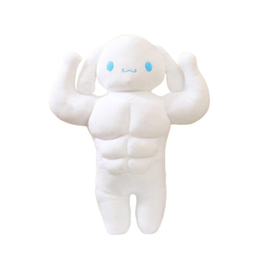(White, 50cm/19.69in) Sanrio Muscle Plush Dolls Pillow Cinnamoroll ...