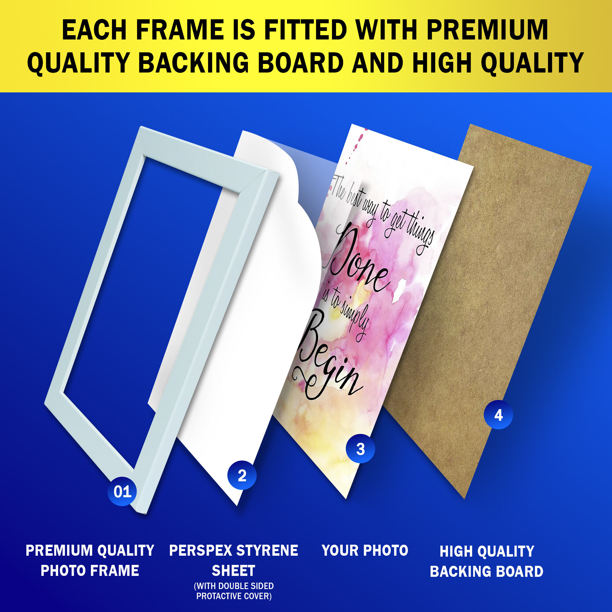 (7x5 inch (17.8x12.7)cm, Oak ) Photo Frames Poster Frames Picture Fame ...