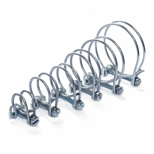 (20 pack, 20mm (0.75in)) DOUBLE WIRE HOSE CLIPS POND PIPE SCREW TIGHT ...