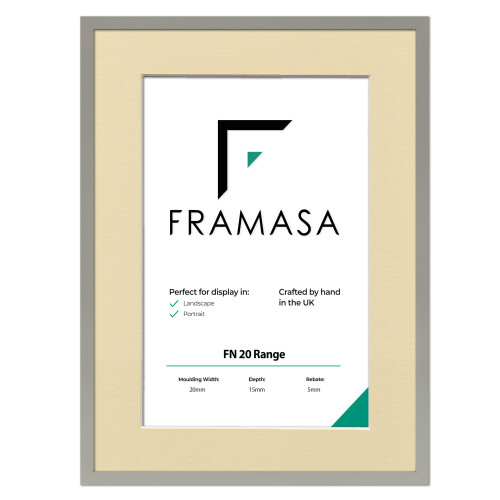 (Grey Frame Ivory Mount, 8x6 Pic (10x8 Frame)) Thin Matt Picture Frames ...