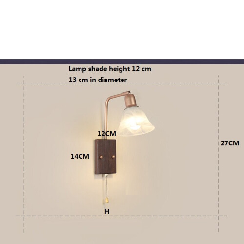 (K) Modern Wood Grain Rotary Wall Light Iron Loft Scalable Adjust ...