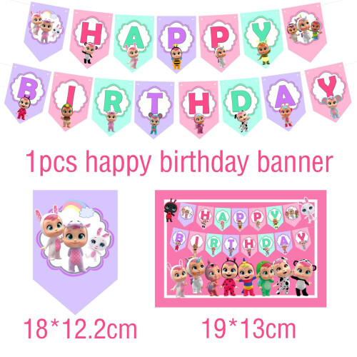 (Flag) Cry Babies Magic Tears Theme Birthday Party Banner Cake Topper ...