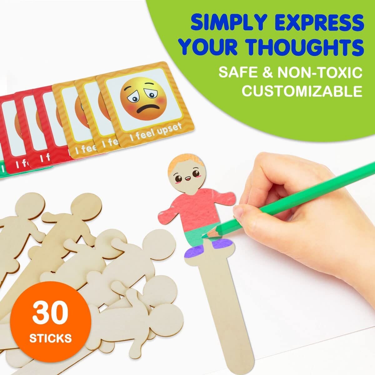 Emotions and Feelings Pocket Chart for Kids with 31 Cards,Social ...