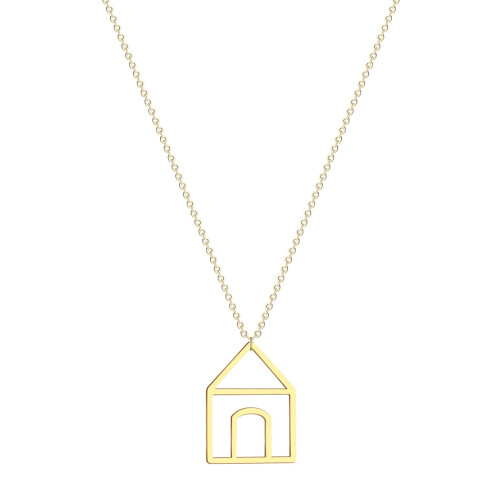 Cxwind Stainless Steel House Pendant Necklace Cabin Pendant Necklace ...