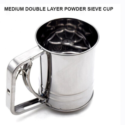 Stainless Steel Flour Sieve Cup Powder Sieve Mesh Kitchen Gadget For ...