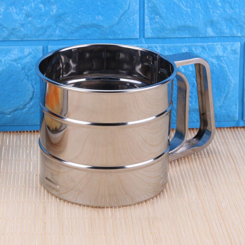Hand-held Round Strainer Powder Sifters Stainless Steel Flour Sieve ...