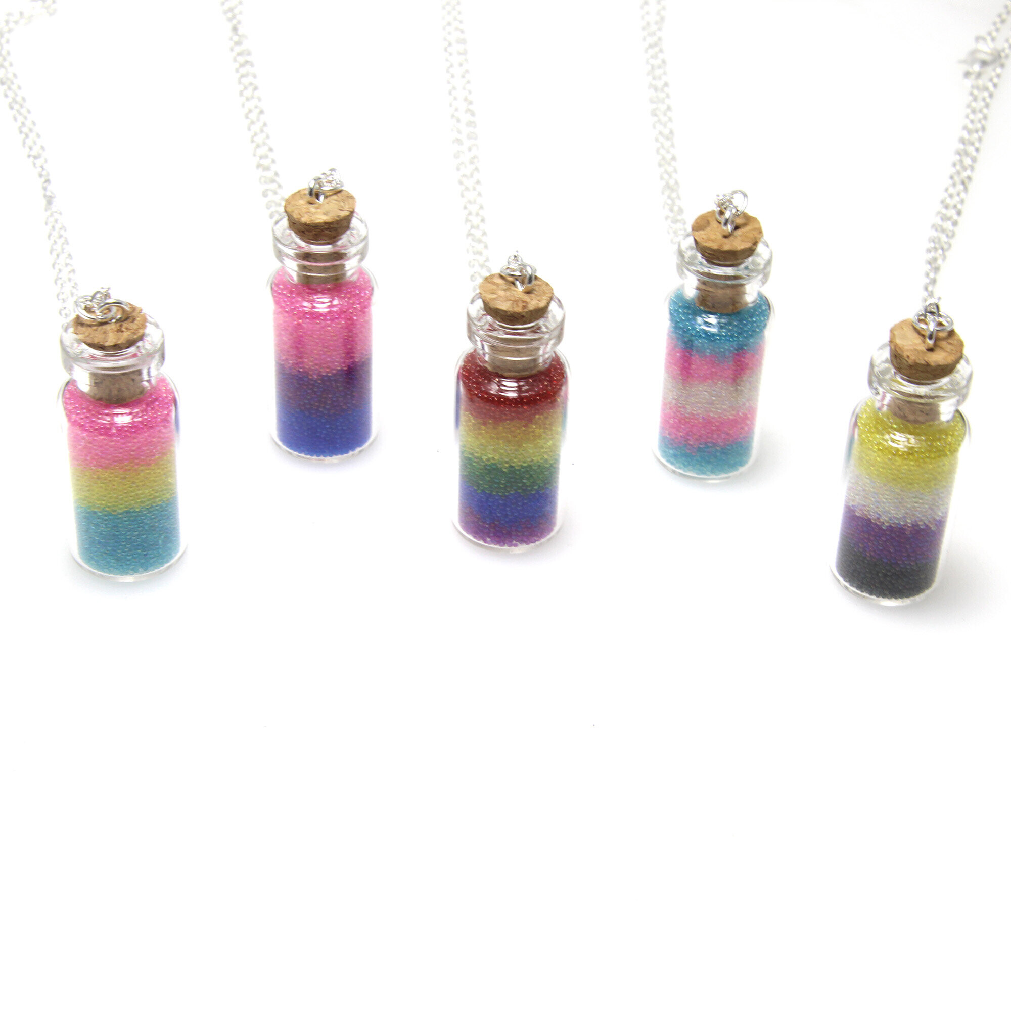 LGBTQ necklace rainbow pansexual transgender non-binary bisexual pride bottle necklace on OnBuy
