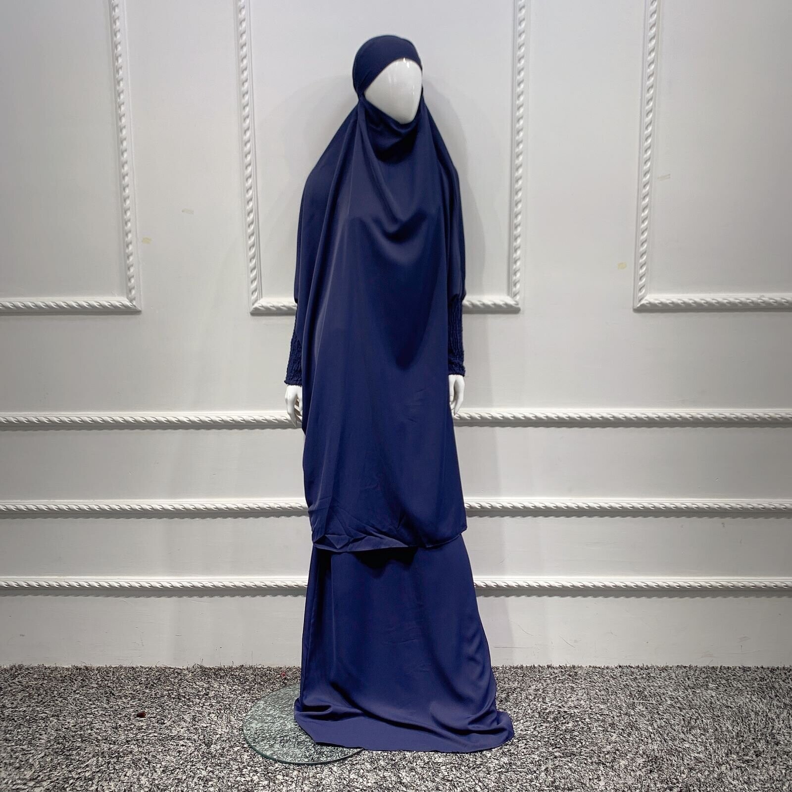 Ramadan 2 Piece Muslim Prayer Garment Sets Women Hijab Abaya Jilbab ...
